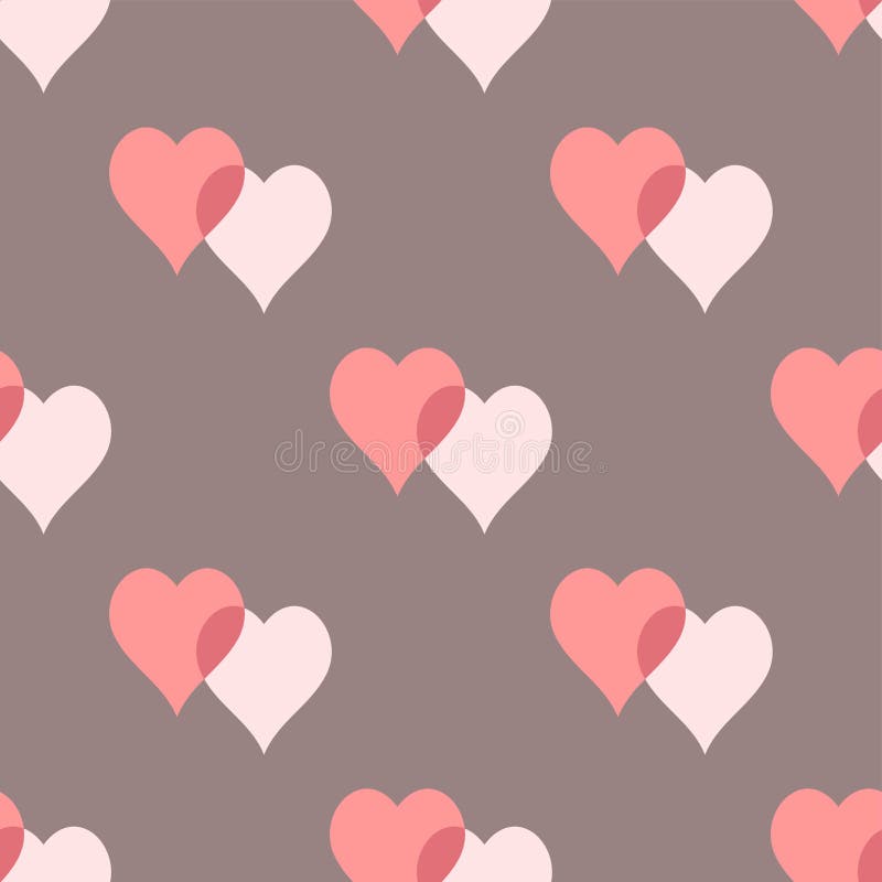 Two Heart Vector Repeat Pattern in Pink and Charcoal Grey Stock Vector ...