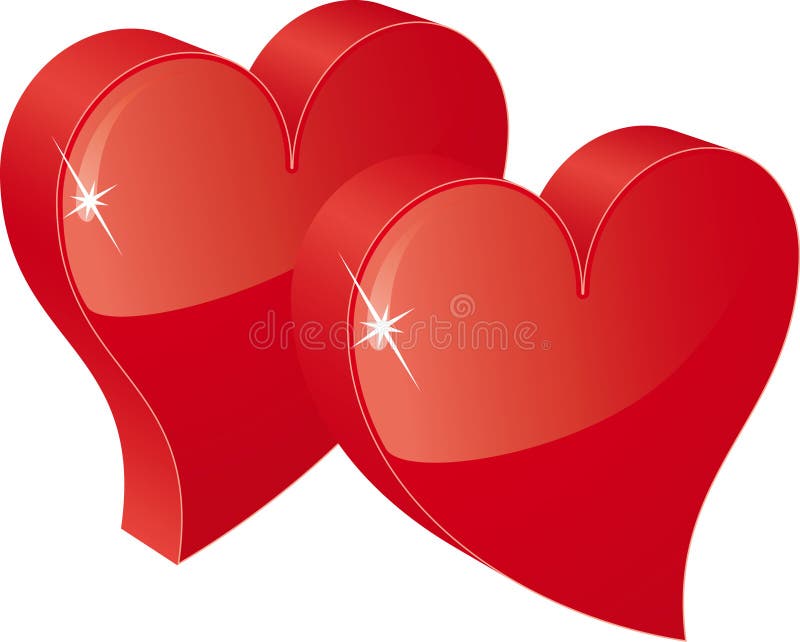 Calligraphy Valentine Hearts Clip Art Stock Illustration - Illustration ...