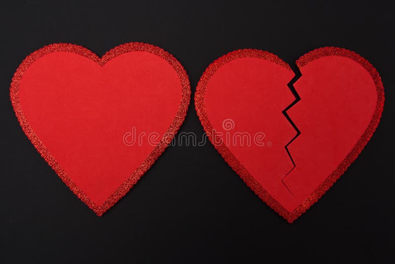 Two hearts stock image. Image of torn, trouble, romance - 18432177