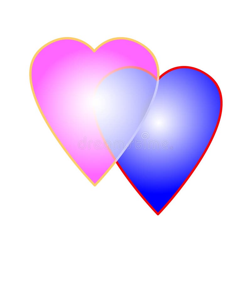 Two Hearts Joined Together Stock Illustrations – 484 Two Hearts Joined ...