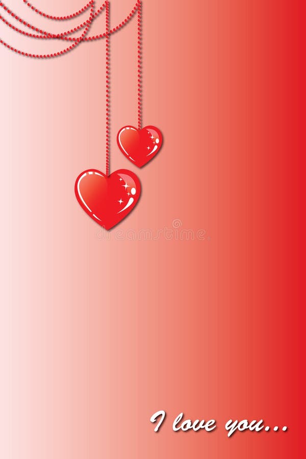 Two hearts on a chain stock illustration. Illustration of affection ...