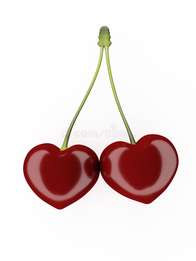 Two hearts of a cherry stock illustration. Illustration of close - 8958069