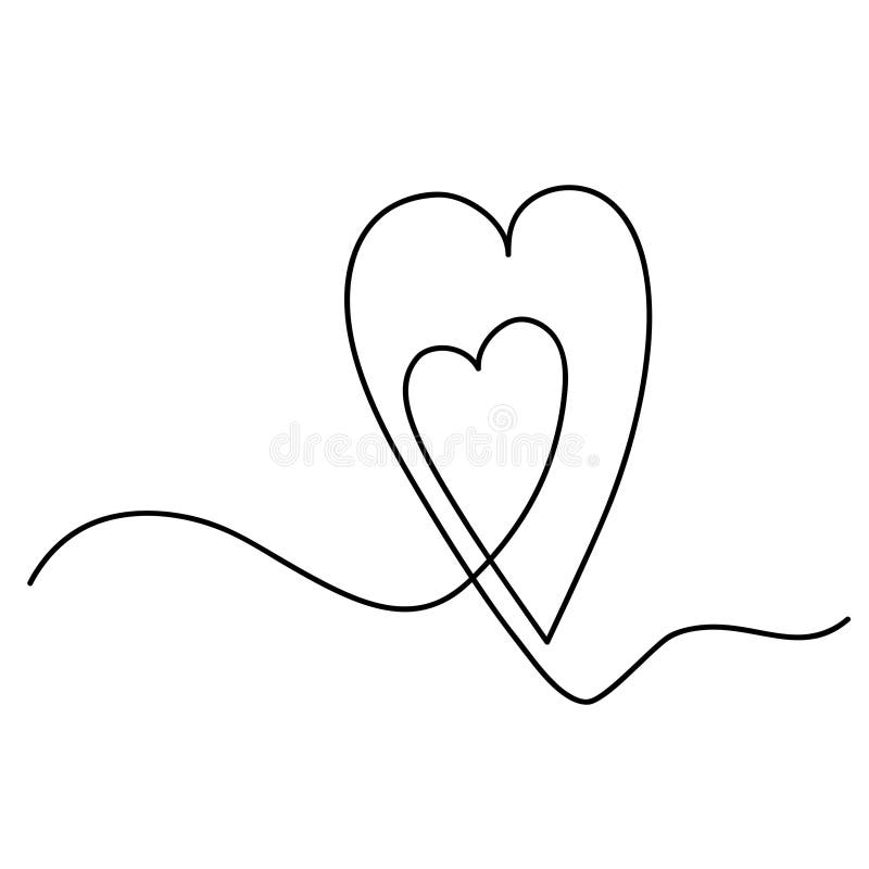 Hearts Continuous One Line Art Drawing, Valentines Day Concept, Heart ...