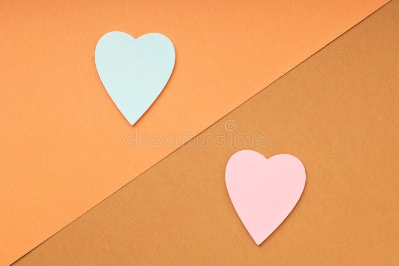 Two Hearts on a Diagonally Divided Background Stock Photo - Image of ...