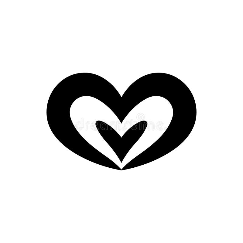 Two hearts icon stock vector. Illustration of love, together - 298398820