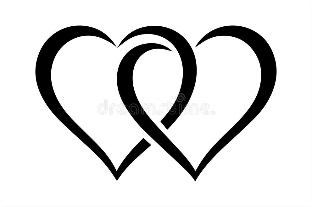 Two Hearts Intertwined Symbolizing Love Affection Romance Partnership ...