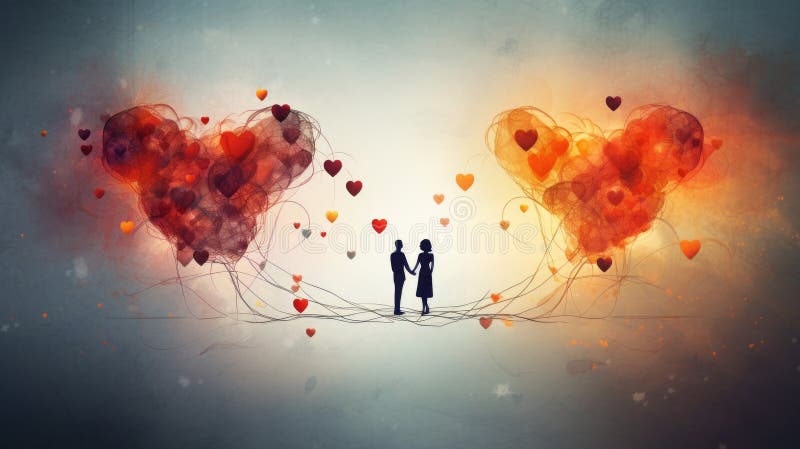 Two hearts joined together stock illustration. Illustration of romance ...