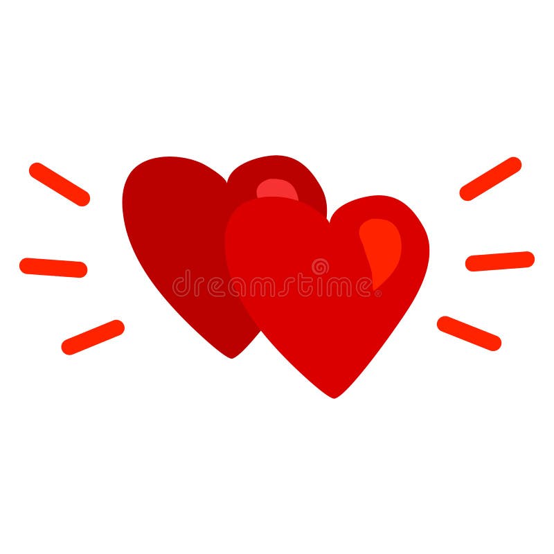 Two Hearts in Love, Design Element for Valentines Day, Vector Stock ...