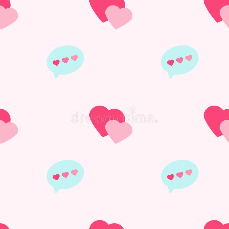 Two Hearts and Message, Seamless Pattern, Vector Stock Vector ...