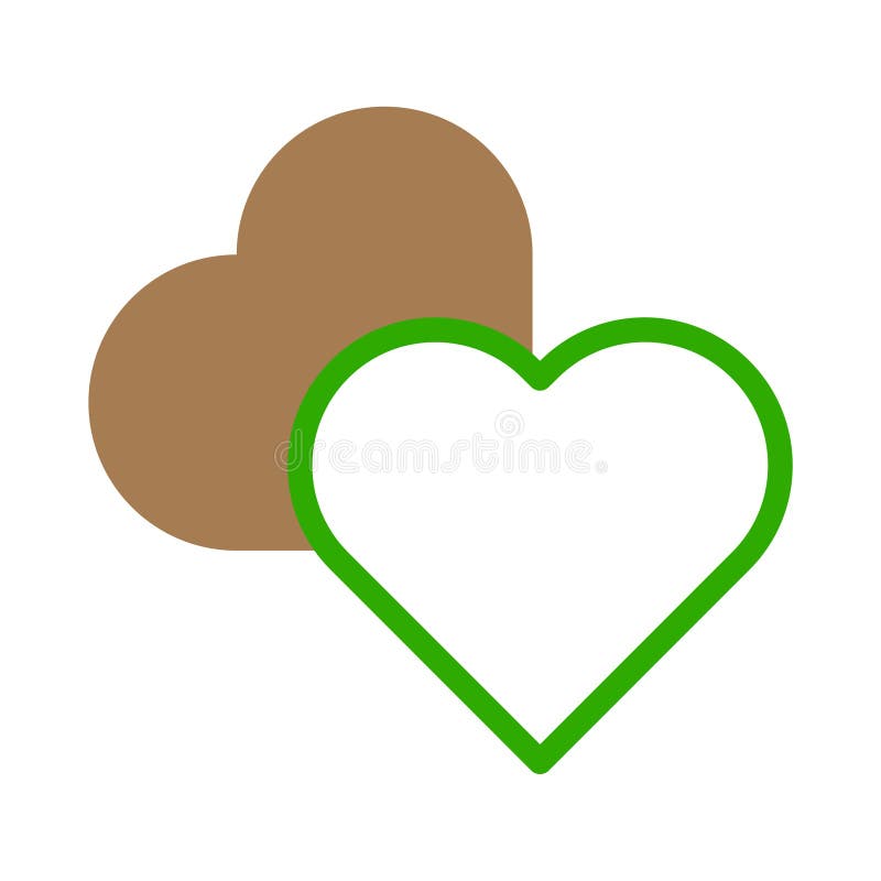 Two Hearts, One Solid, One Outlined, Representing Love and Connection ...