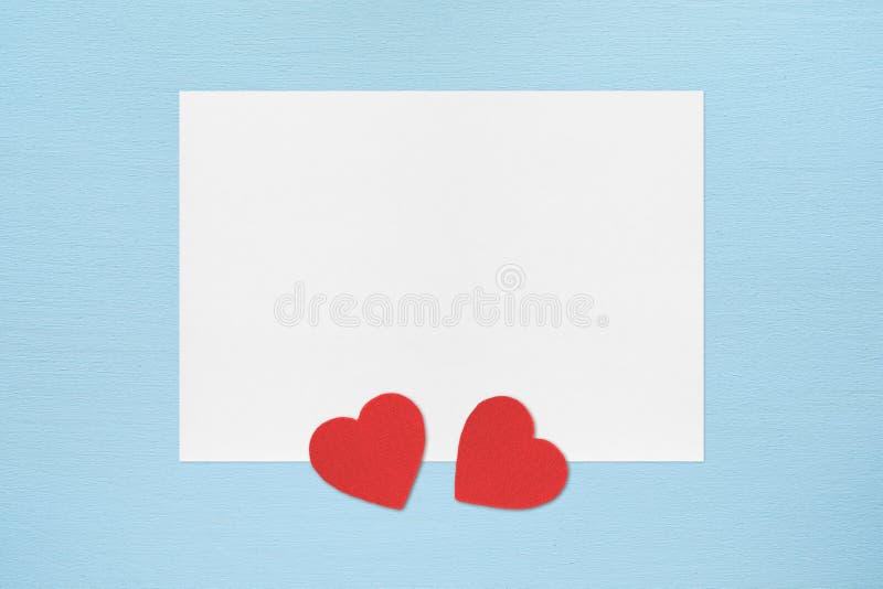 Two Hearts and Paper on Table Stock Photo - Image of romantic, love ...