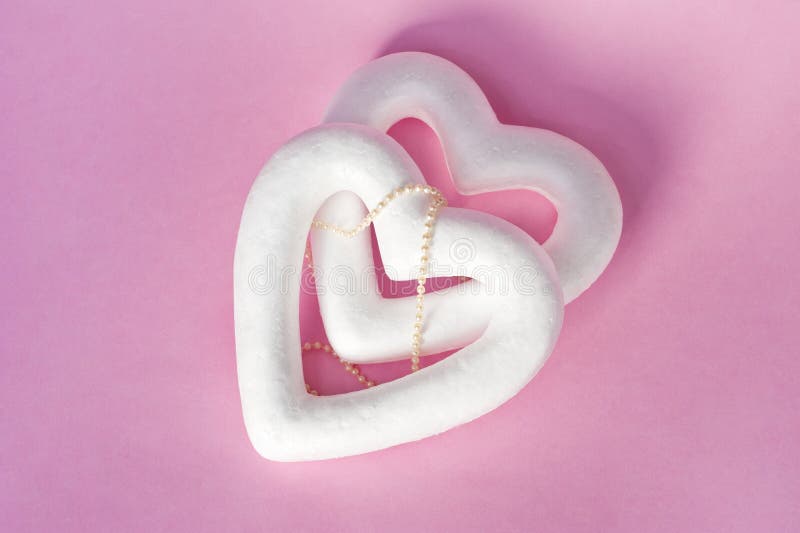 Two Hearts and Pearls stock photo. Image of purity, white - 36859848