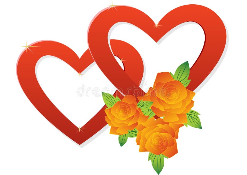 Two Hearts Roses Stock Illustrations – 235 Two Hearts Roses Stock ...