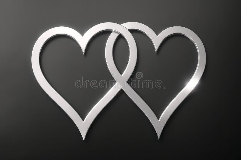 Two Hearts in the Shape of a Heart. Stock Photo - Image of outline ...