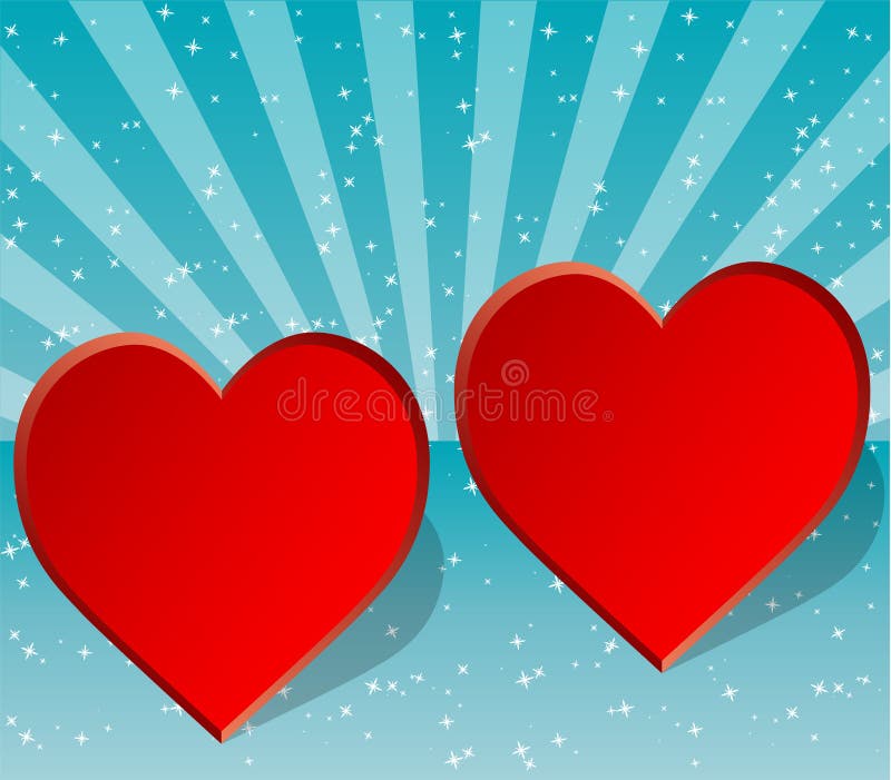 Two hearts side by side stock vector. Illustration of february - 7864054