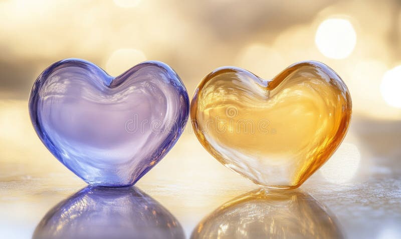 Two hearts are on a table stock photo. Image of blur - 349213478