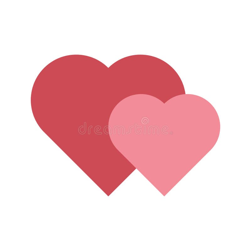 Two Hearts Vector Icon. Dating App Match Stock Vector - Illustration of ...