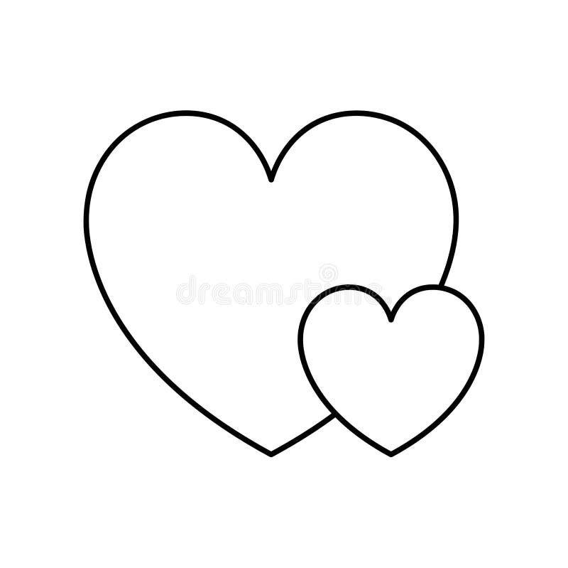 Two Hearts Vector Illustration Isolated on White. Stock Vector ...