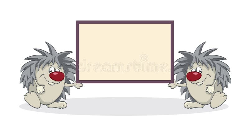 Two hedgehog and banner stock vector. Illustration of animals - 16006908