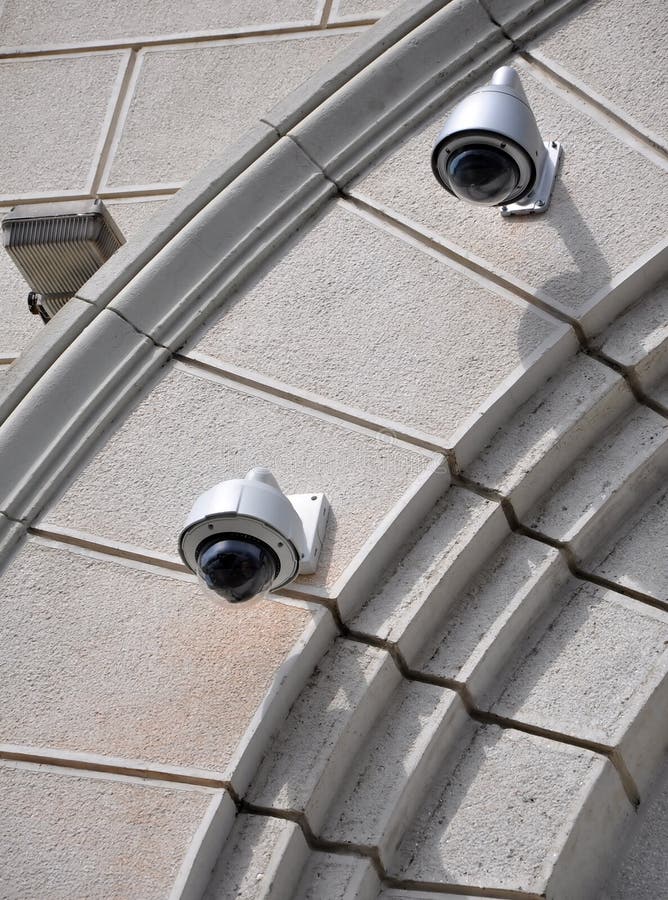 Two hi-speed cameras CCTV stock image. Image of industry - 24616743
