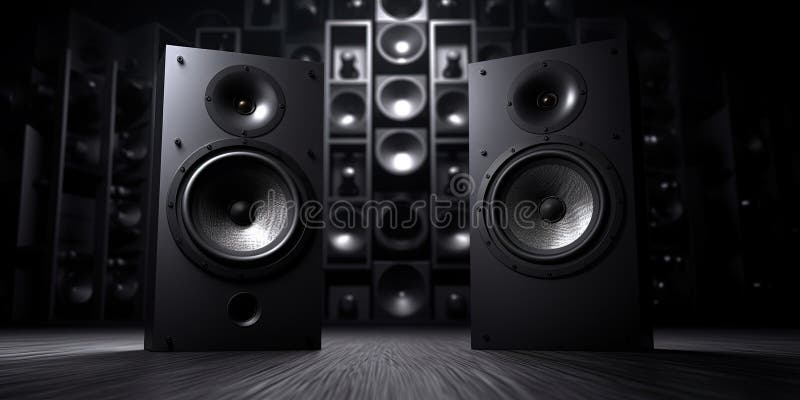 Two Hi-tech Speakers. Sound and Audio Equipment. Generative Ai Stock ...