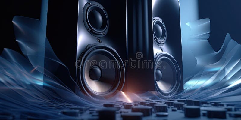 Two Hi-tech Speakers. Sound and Audio Equipment. Generative Ai Stock ...