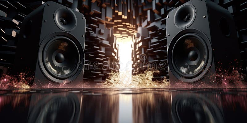 Two Hi-tech Speakers. Sound and Audio Equipment. Generative Ai Stock ...