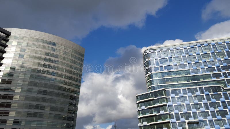 Two High Rise Office Blocks Stock Photo - Image of innovative, cloud ...