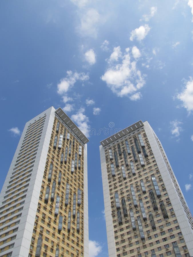 Two High-rise Residential Buildings. Stock Photo - Image of tall ...