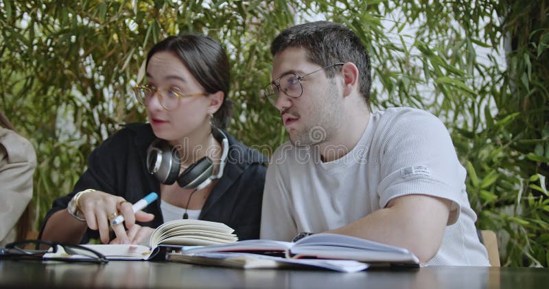 High School Students Collaborating on a Project: Two Teenagers Working ...