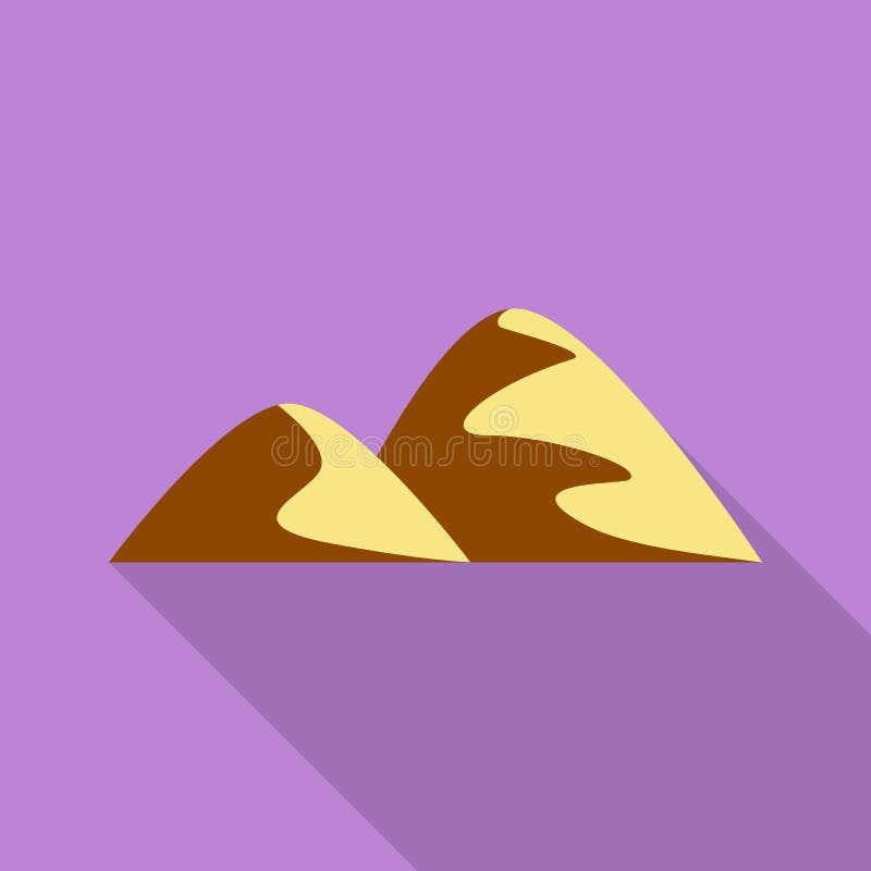 Two hills icon, flat style stock vector. Illustration of flat - 116917609