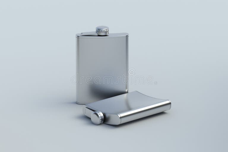 Two Hip Flasks for Alcohol. Container for Drinking Stock Illustration ...