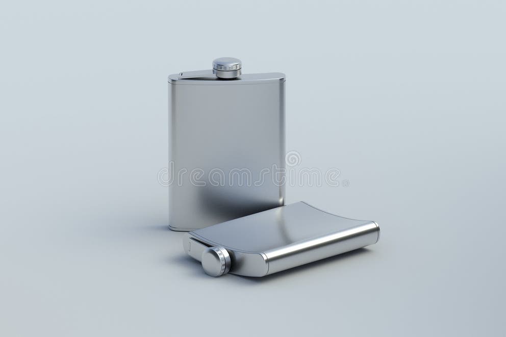 Two Hip Flasks for Alcohol. Container for Drinking Stock Illustration ...