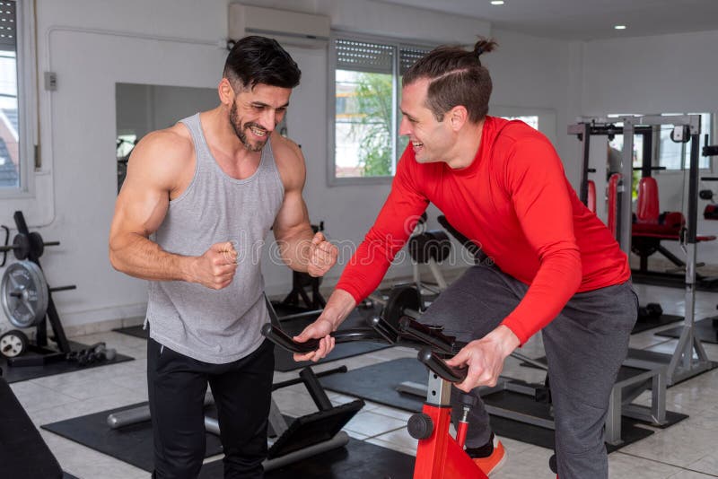 Hispanic Guys from Argentina Working Out in Gym Stock Image - Image of ...
