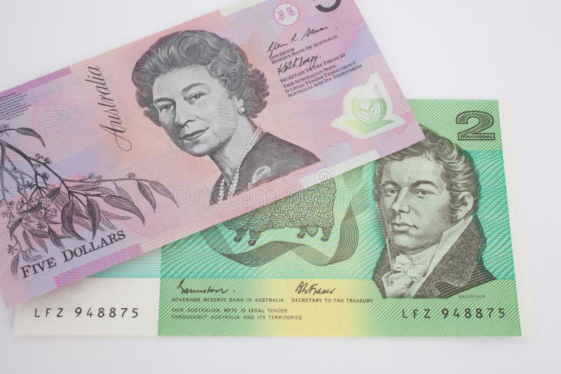 Two Historic Australian Dollar Banknotes Editorial Stock Image - Image ...