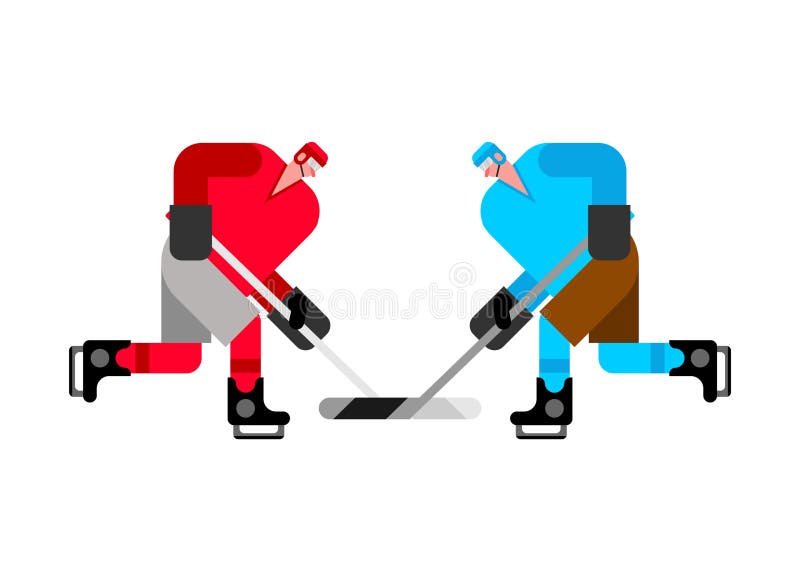 Two Hockey Players in Game. Ice Hockey Player Stock Vector ...