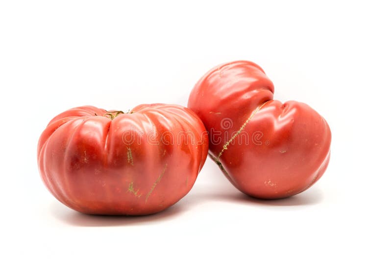 Two Homegrown Heirloom Tomatoes Stock Image - Image of unique, food ...