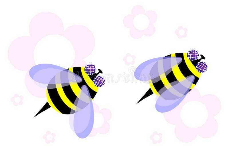 Two honeybees stock illustration. Illustration of botany - 13466970