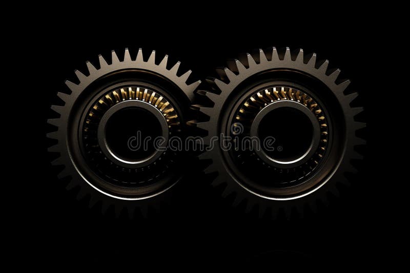 Two Horizontal Lines of the Gear on a Black Background. Generative AI ...