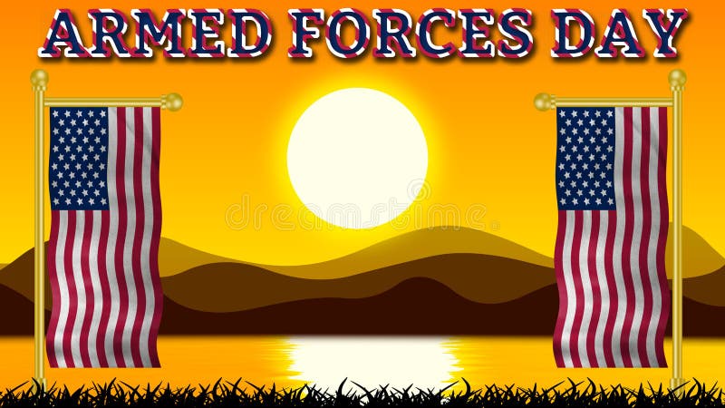 Two Horizontal Usa Flag and Armed Forces Day Greetings Stock ...