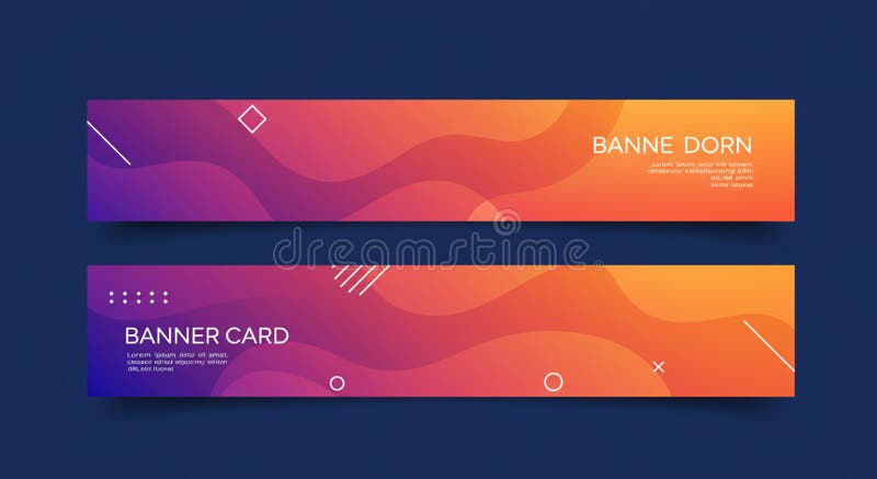 Two Horizontally Aligned Banners Feature a Gradient Design ...