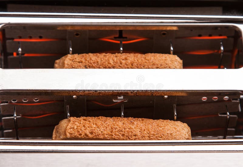 Two Hot Bread Toast in Toaster Stock Image - Image of toaster, eating ...