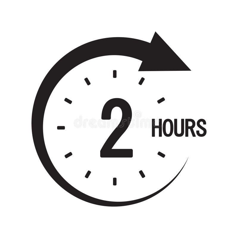 Two Hours Symbol. Bold Number Two. Time Countdown Vector. Circular ...