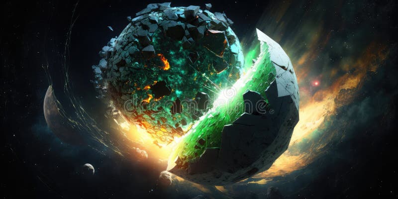 Two Dimond Planets Colliding Stock Illustration - Illustration of ...