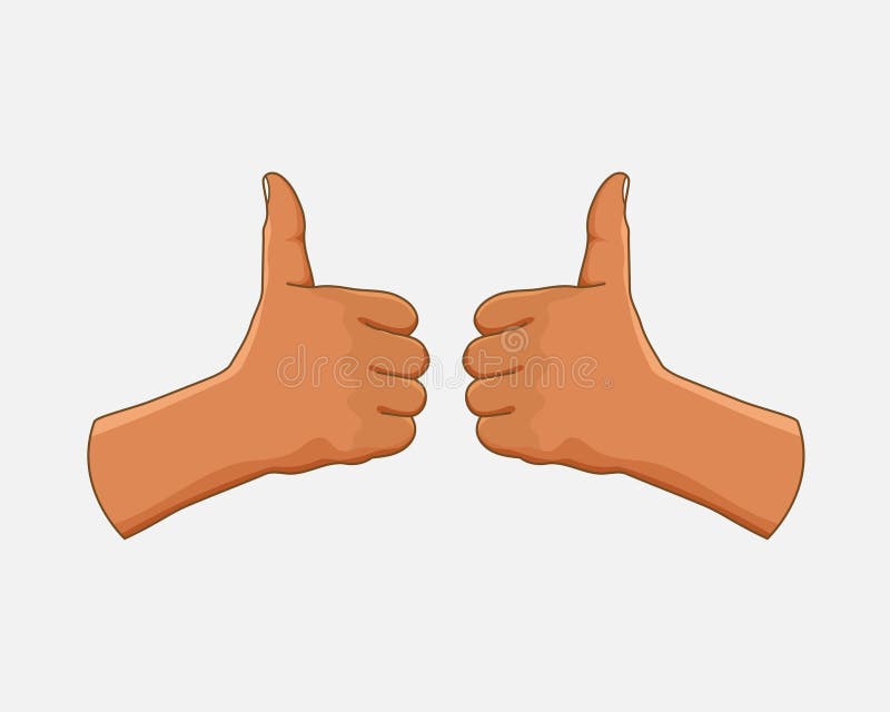 Two Human Caucasian Hands in Thumb Up Stock Vector - Illustration of ...