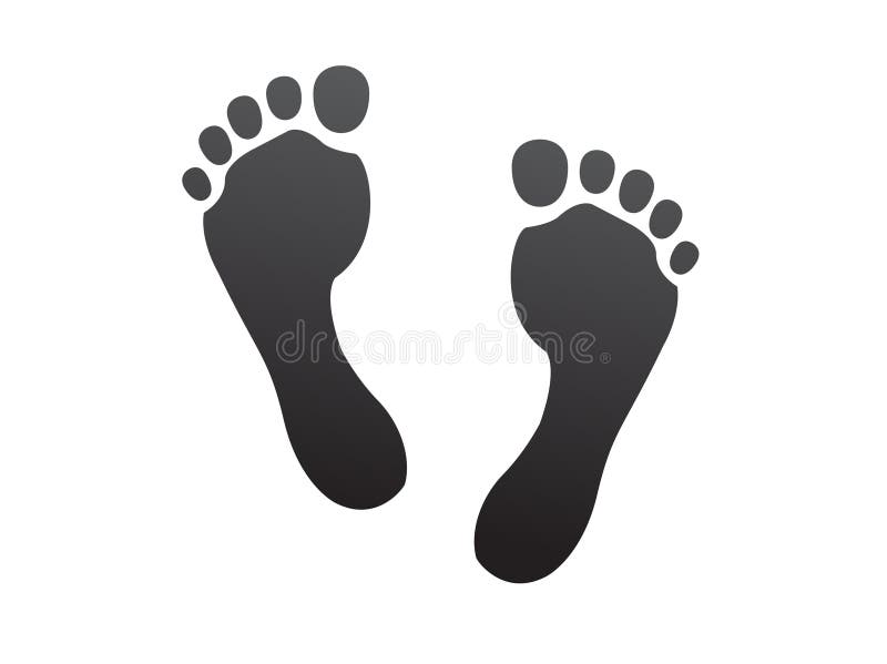 Two Human Footsteps, Showing Both Feet and All Five Toes Stock ...