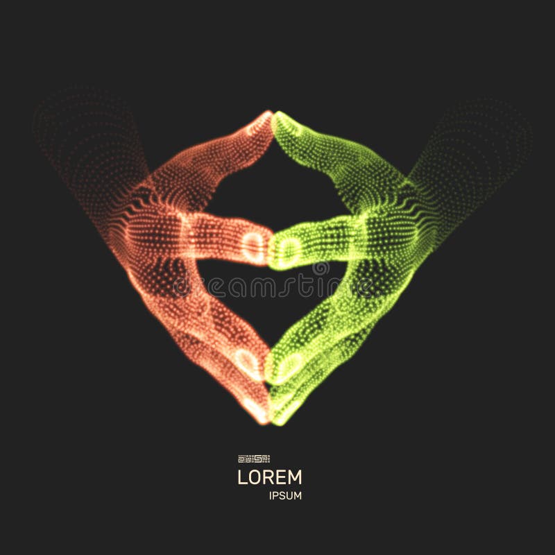 Two Human Hands. Connection Structure. Business Concept Stock ...