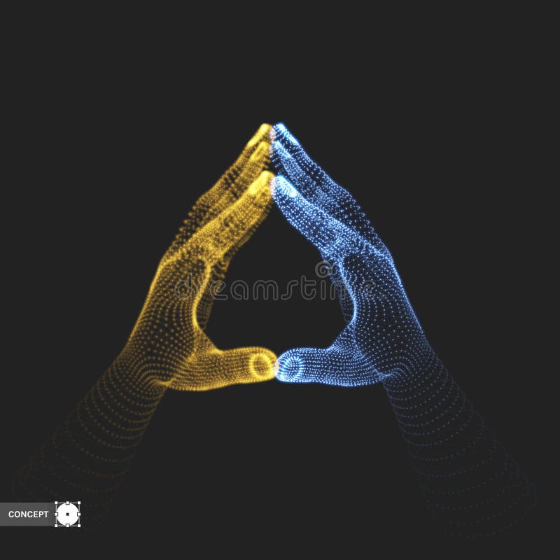 Two Human Hands. Connection Structure. Business Concept Stock Vector ...