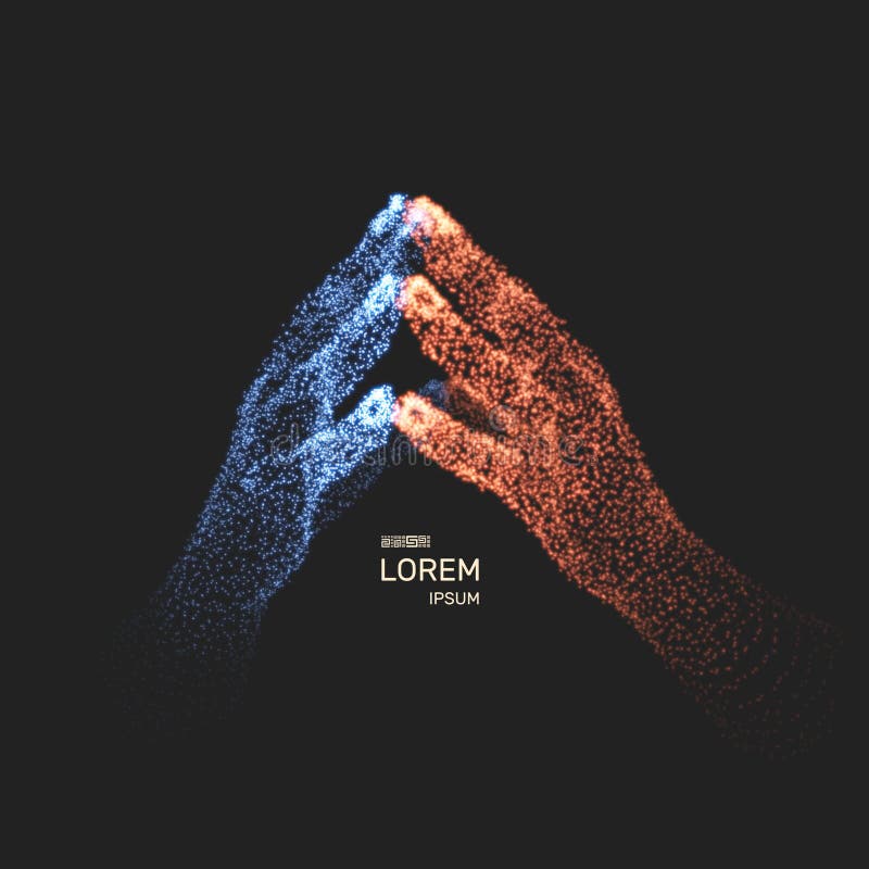 Two Human Hands. Connection Structure. Business Concept Stock Vector ...