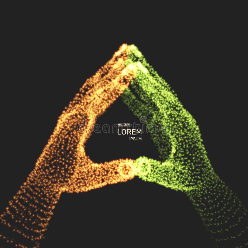 Two Human Hands. Connection Structure. Business Concept Stock Vector ...